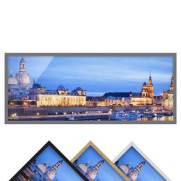 Bilderwelten Bild mit Rahmen - Panorama Canaletto-Blick bei Nacht