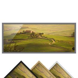 Bilderwelten Bild mit Rahmen - Panorama Chianti Toskana