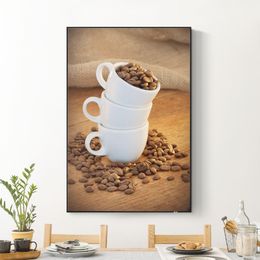 Akustik-Wechselbild 3 Espressotassen mit Kaffeebohnen II
