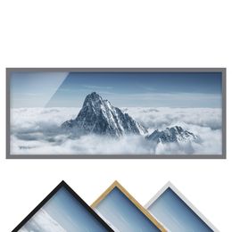 Bilderwelten Bild mit Rahmen - Panorama Die Alpen &uuml;ber den Wolken