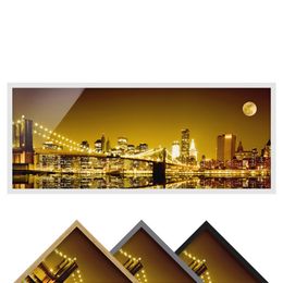 Bilderwelten Bild mit Rahmen - Panorama Goldenes New York