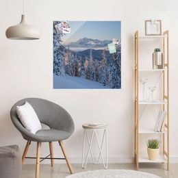 Bilderwelten Glasbild Natur Motiv weiss Glas Wandbild - Leoganger Steinberge &Ouml;sterreich - Berg Wohnzimmer Schlafzimmer