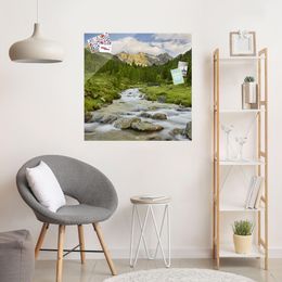 Bilderwelten Glasbild Wald Motiv gr&uuml;n Glas Wandbild - Debanttal Nationalpark Hohe Tauern - Berg Wohnzimmer Schlafzimmer