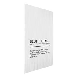 Alu Dibond Outdoor Bild - Definition Best Friend - Spr&uuml;che weiss modern wetterfest Spr&uuml;che Jugendzimmer