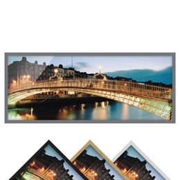Bilderwelten Bild mit Rahmen - Panorama Ha'penny Bridge