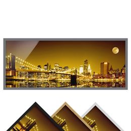 Bilderwelten Bild mit Rahmen - Panorama Goldenes New York