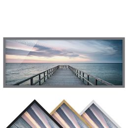 Bilderwelten Bild mit Rahmen - Panorama Steg Promenade