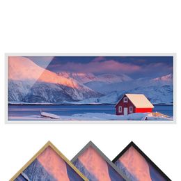 Bilderwelten Bild mit Rahmen Natur blau Motiv inkl. Rahmung - Santas House - Architektur Wohnzimmer Schlafzimmer