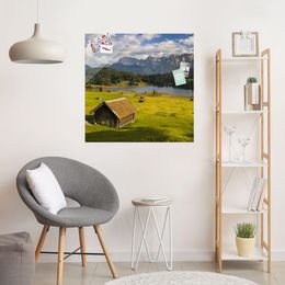 Bilderwelten Glasbild Natur Motiv gr&uuml;n Glas Wandbild - Geroldsee Oberbayern - Berg Wohnzimmer Schlafzimmer