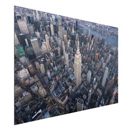Bilderwelten Alu Dibond Outdoor Bild Stadt grau Motiv wetterfest - Empire State Of Mind - Architektur Wohnzimmer Schlafzimmer