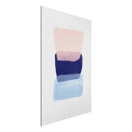 Bilderwelten Alu Dibond Outdoor Bild originell blau Abstrakt wetterfest - Drei Farbfl&auml;chen - Deko Wohnzimmer Schlafzimmer