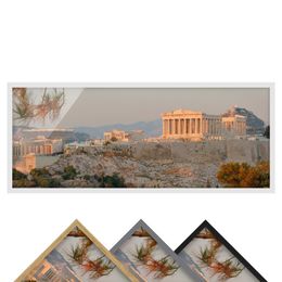 Bilderwelten Bild mit Rahmen Stadt einzigartig Motiv inkl. Rahmung - Akropolis - Skylines Wohnzimmer Schlafzimmer