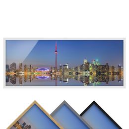 Bilderwelten Bild mit Rahmen - Panorama Toronto City Skyline vor Lake Ontario