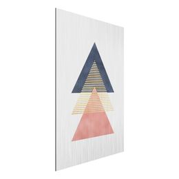 Alu Dibond Outdoor Bild - Drei Dreiecke - blau Abstrakt wetterfest Deko Wohnzimmer Schlafzimmer