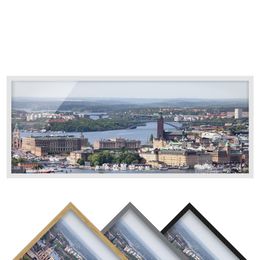 Bilderwelten Bild mit Rahmen - Panorama Stockholm City