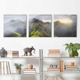 Bilderwelten Glasbild Natur Motiv einzigartig Glas Wandbild - Storkonufell Island - Berg Wohnzimmer Schlafzimmer