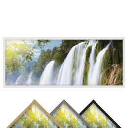 Bilderwelten Bild mit Rahmen Wald gr&uuml;n Motiv inkl. Rahmung - Amazon Waters - B&auml;ume Wohnzimmer Schlafzimmer