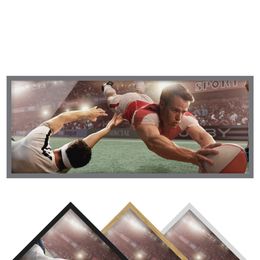 Bilderwelten Bild mit Rahmen - Panorama Rugby-Action