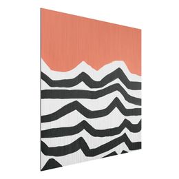 Alu Dibond Outdoor Bild - Farbenlabyrinth III - originell schwarz Abstrakt wetterfest Deko Wohnzimmer Schlafzimmer