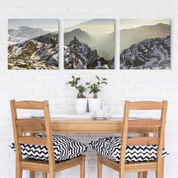 Bilderwelten Glasbild Natur Motiv einzigartig Glas Wandbild - Berge in La Palma - Berg Wohnzimmer Schlafzimmer