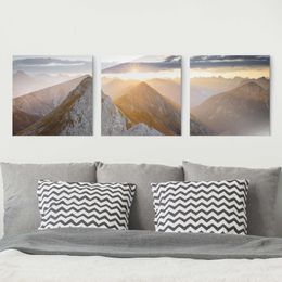 Bilderwelten Glasbild Natur Motiv einzigartig Glas Wandbild - Lechtaler Alpen - Berg Wohnzimmer Schlafzimmer