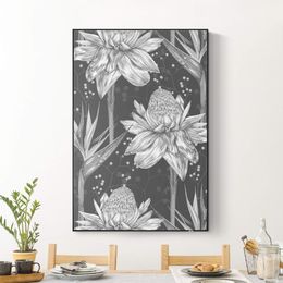 Akustik-Wechselbild Florale Eleganz Vintage Strelitzie