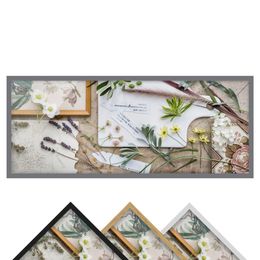 Bilderwelten Bild mit Rahmen - Panorama Blumen und Gartenkr&auml;uter Vintage