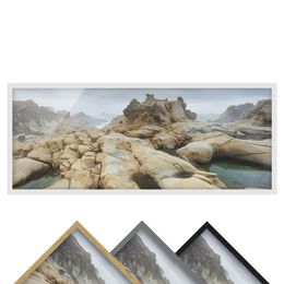 Bilderwelten Bild mit Rahmen Natur einzigartig Motiv inkl. Rahmung - Salt Point State Park - Landschaft Wohnzimmer Schlafzimmer