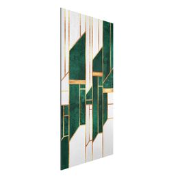 Bilderwelten Alu-Dibond Outdoor Bild Emerald und Gold Geometrie