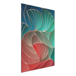 Bilderwelten Alu Dibond Outdoor Bild gr&uuml;n Abstrakt wetterfest - Farbenfrohes Art Deco - Deko Wohnzimmer Schlafzimmer