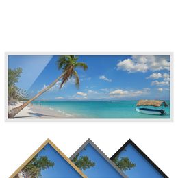 Bilderwelten Bild mit Rahmen - Panorama Tropischer Strand