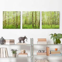 Bilderwelten Glasbild Wald Motiv gr&uuml;n Glas Wandbild - Hoh Rainforest Olympic National Park - B&auml;ume Wohnzimmer Schlafzimmer