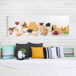Bilderwelten Leinwandbild - Panorama K&auml;se-Variationen