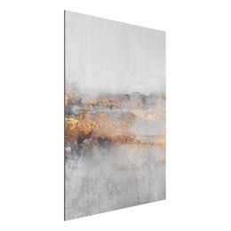 Bilderwelten Alu-Dibond Outdoor Bild Gold-Grauer Nebel
