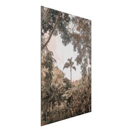 Alu Dibond Outdoor Bild - Garten auf Madeira - Strand gr&uuml;n Tropisch wetterfest Meerblick Wohnzimmer Schlafzimmer
