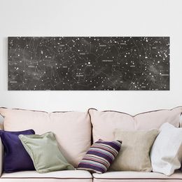 Bilderwelten Leinwandbild - Panorama Sternbild Karte Tafeloptik