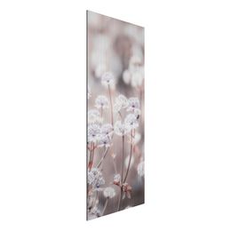 Alu Dibond Outdoor Bild - Federleichte Wildblumen - Blumen braun Landhaus wetterfest Gr&auml;ser Wohnzimmer Schlafzimmer
