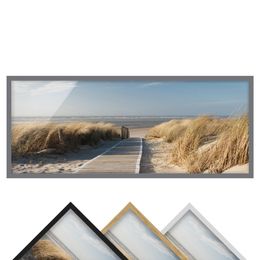 Bilderwelten Bild mit Rahmen - Panorama Ostsee Strand
