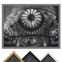 Bilderwelten Bild mit Rahmen - Querformat Die Kuppeln der blauen Moschee