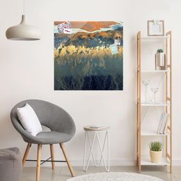 Bilderwelten Glasbild Natur Motiv blau Glas Wandbild - Kalifornien aus der Luft - Landschaft Wohnzimmer Schlafzimmer