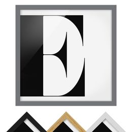 Bilderwelten Bild mit Rahmen - Quadrat Antiqua Letter E