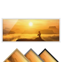 Bilderwelten Bild mit Rahmen - Panorama Yoga Meditation