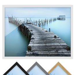 Bilderwelten Bild mit Rahmen - Querformat Der Hafen von Carrasqueira