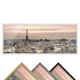 Bilderwelten Bild mit Rahmen Stadt beige Motiv inkl. Rahmung - Paris hautnah - Architektur Wohnzimmer Schlafzimmer