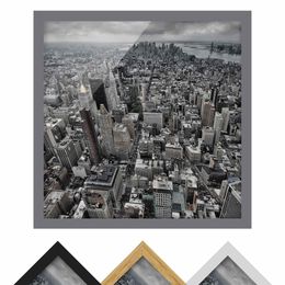 Bilderwelten Bild mit Rahmen - Quadrat Blick &uuml;ber Manhattan