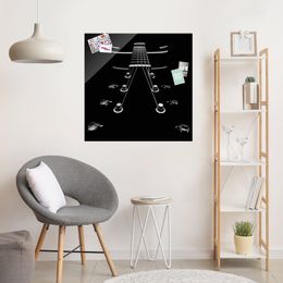 Bilderwelten Glasbild Motiv schwarz Glas Wandbild - Mein neues Baby - Musik Wohnzimmer Schlafzimmer