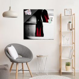 Bilderwelten Glasbild Portrait Motiv rot Glas Wandbild - High Heels in Rot - Deko Wohnzimmer Schlafzimmer