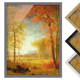 Bilderwelten Bild mit Rahmen - Hochformat Albert Bierstadt - Herbst in Oneida County, New York