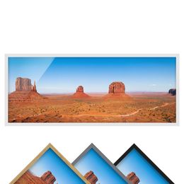 Bilderwelten Bild mit Rahmen Natur orange Motiv inkl. Rahmung - Rambling Colorado Plateau - Landschaft Wohnzimmer Schlafzimmer