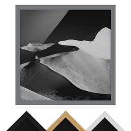 Bilderwelten Bild mit Rahmen - Quadrat W&uuml;ste - Abstrakte D&uuml;nen